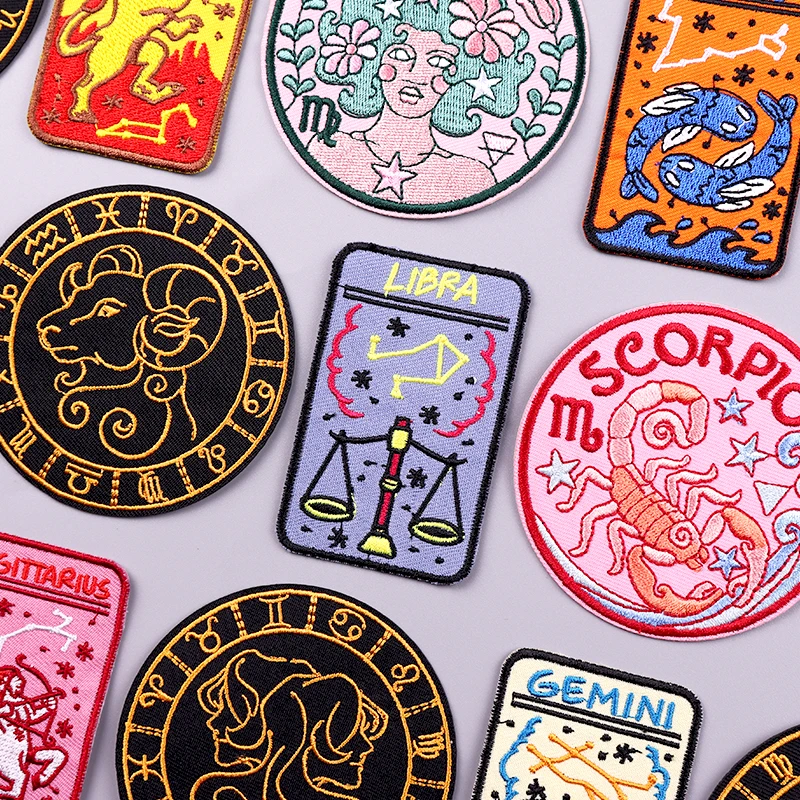 Libra-Aries-Patch-Iron-On-Embroidered-Patches-For-Clothing-Thermoadhesive-Patches-For-Clothes ...