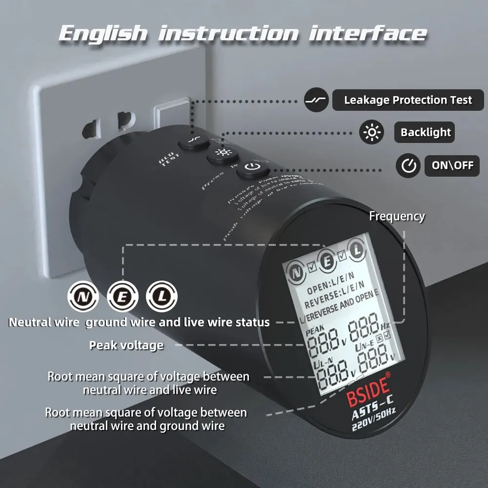BSIDE Circuit Analyzer Professional Socket Tester Outlet Checker ...