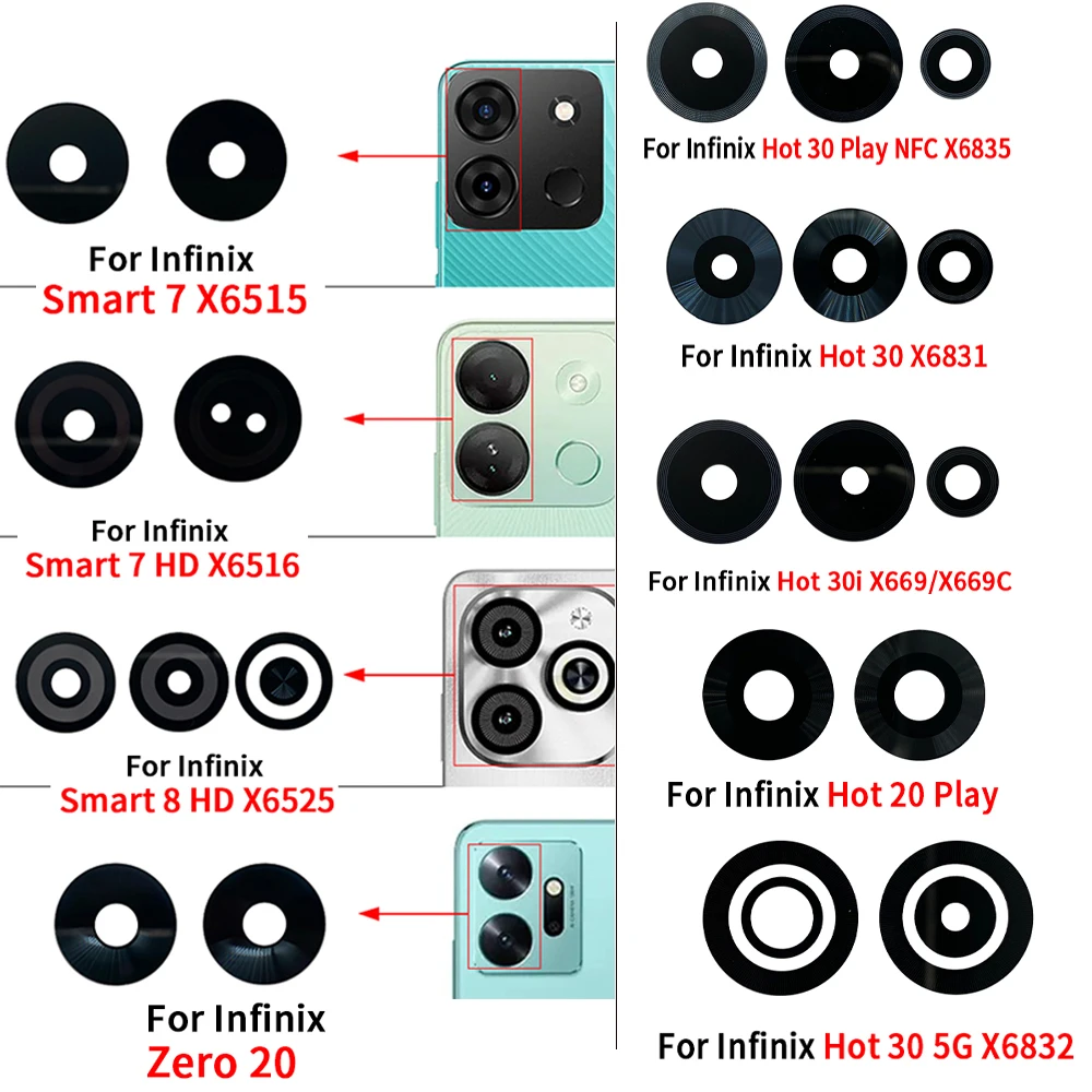 NEW Back Rear Camera Glass Lens With Ahesive For Infinix Hot 20 20S ...