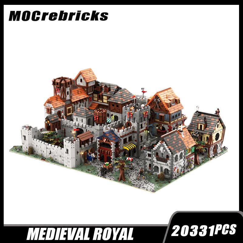 MOC-100133-Classic-Scene-Architecture-Large-Medieval-Royal-Village-Castle-Building-Blocks ...