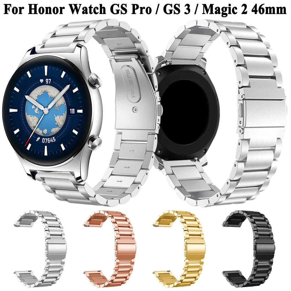 22mm Watch Strap For Honor GS 3 GS Pro MagicWatch 2 46mm Stainless ...