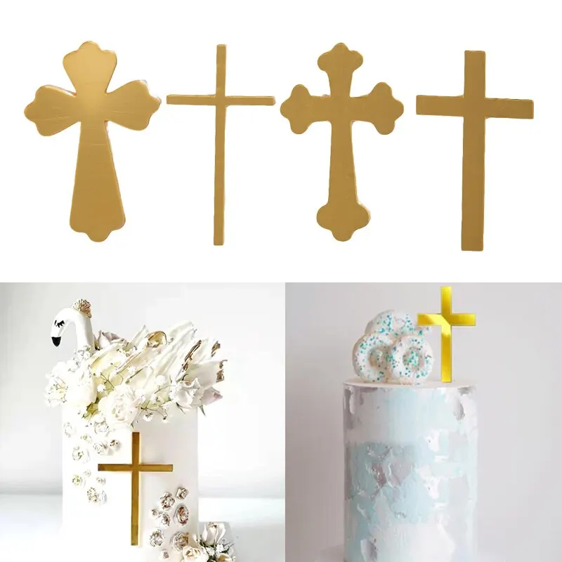 New-Arrivals-Christian-Cross-Cake-Topper-Acrylic-Cake-Decoration-God ...