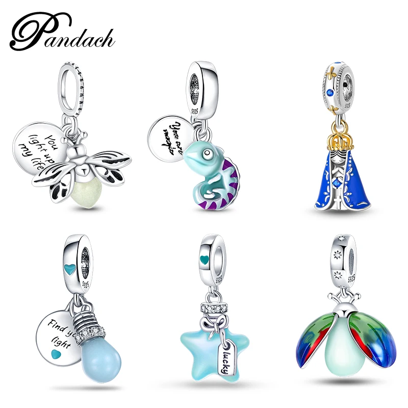 Exquisite-Luminosos-Charms-Pandora-L-mpada-Firefly-Pingentes-Camale-o ...
