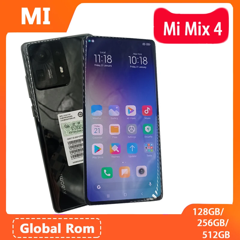 Rom Global Xiaomi Mi Mix 4 5g Celular Snapdragon 888 + Núcleo Octa 120w Com Fio De Carga Rápida ...