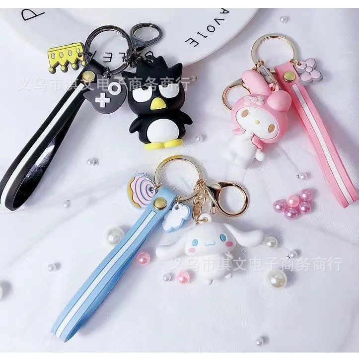 Sanrio Kawaii Anime Cartoon Keychains Hello Kitty Kuromi Melody ...
