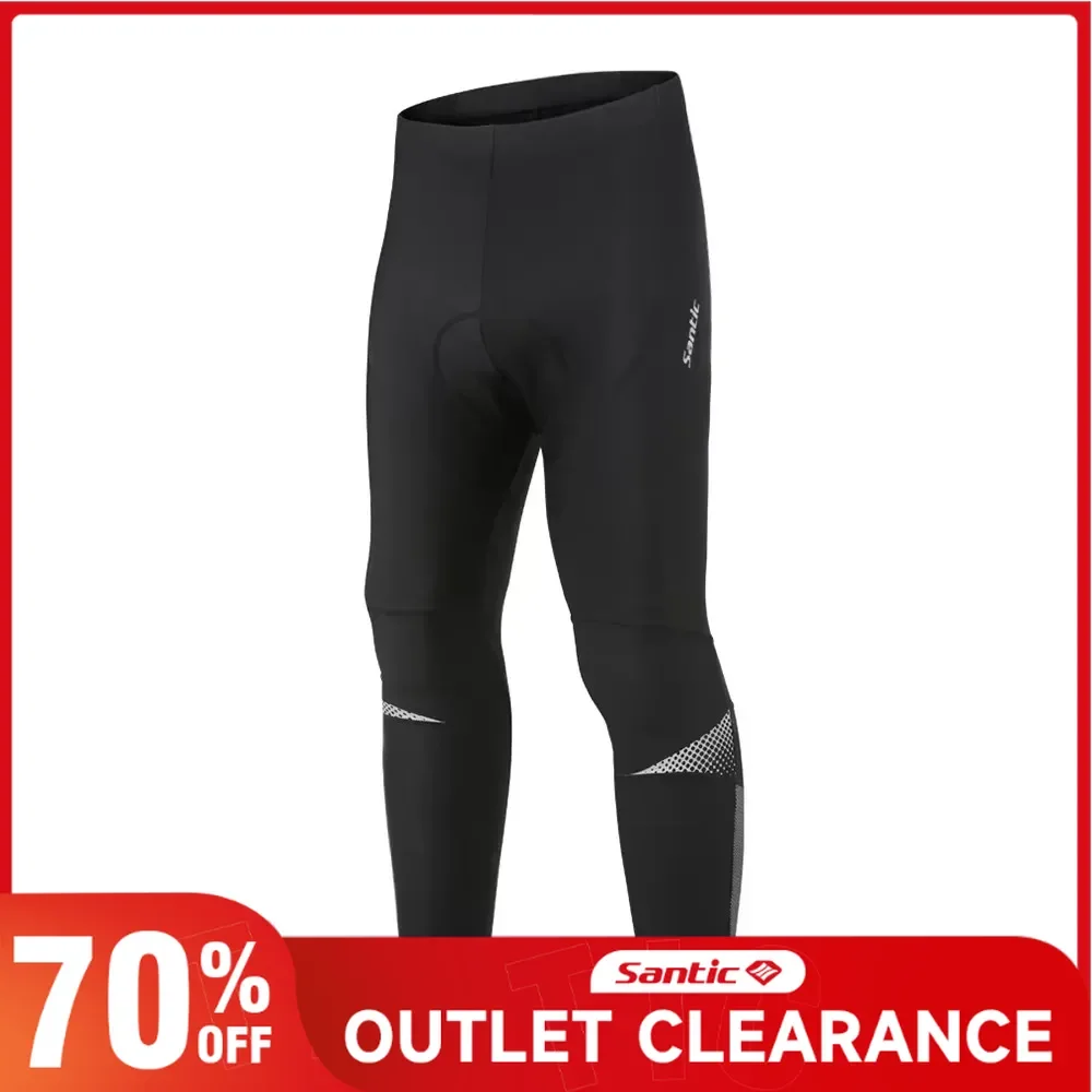 Santic Mens Fleece Cycling Pants Autumn Winter Thermal Bicycle Leggings ...