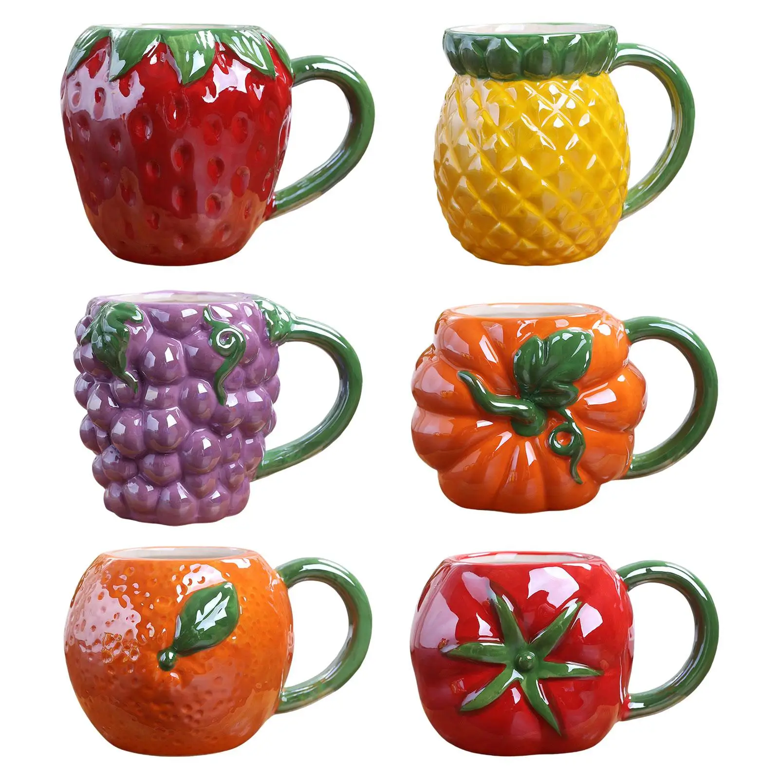 450ML-3D-Creative-Fruit-Ceramic-Mug-Coffee-Mugs-Strawberry-with-Handle-Children-s-Milk-Cup ...