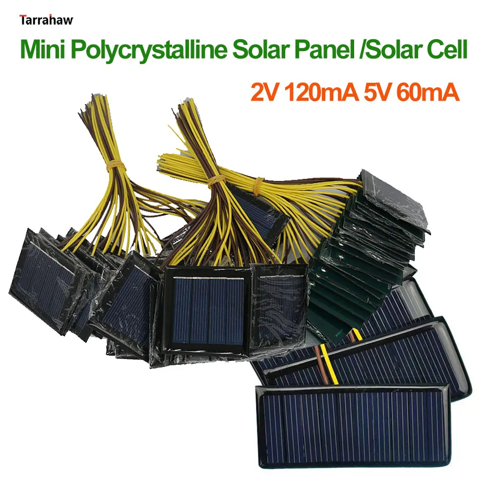 2V 5V 60mA 120mA Mini Polycrystalline Solar Panel /Solar Cell Battery ...