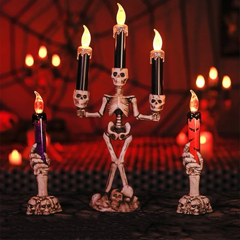 1pc halloween fantasma mão vela bateria led luz flameless vela luz ...