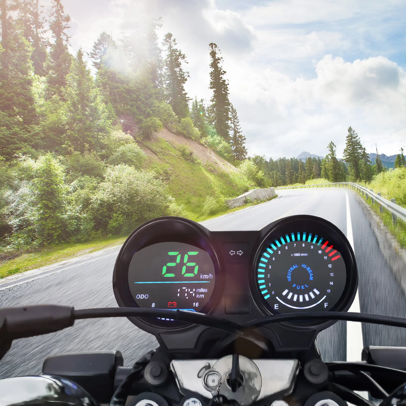 Car-Speedometer-Guage-For-Motorcycle-Digital-Dashboard-LED-Electronics ...