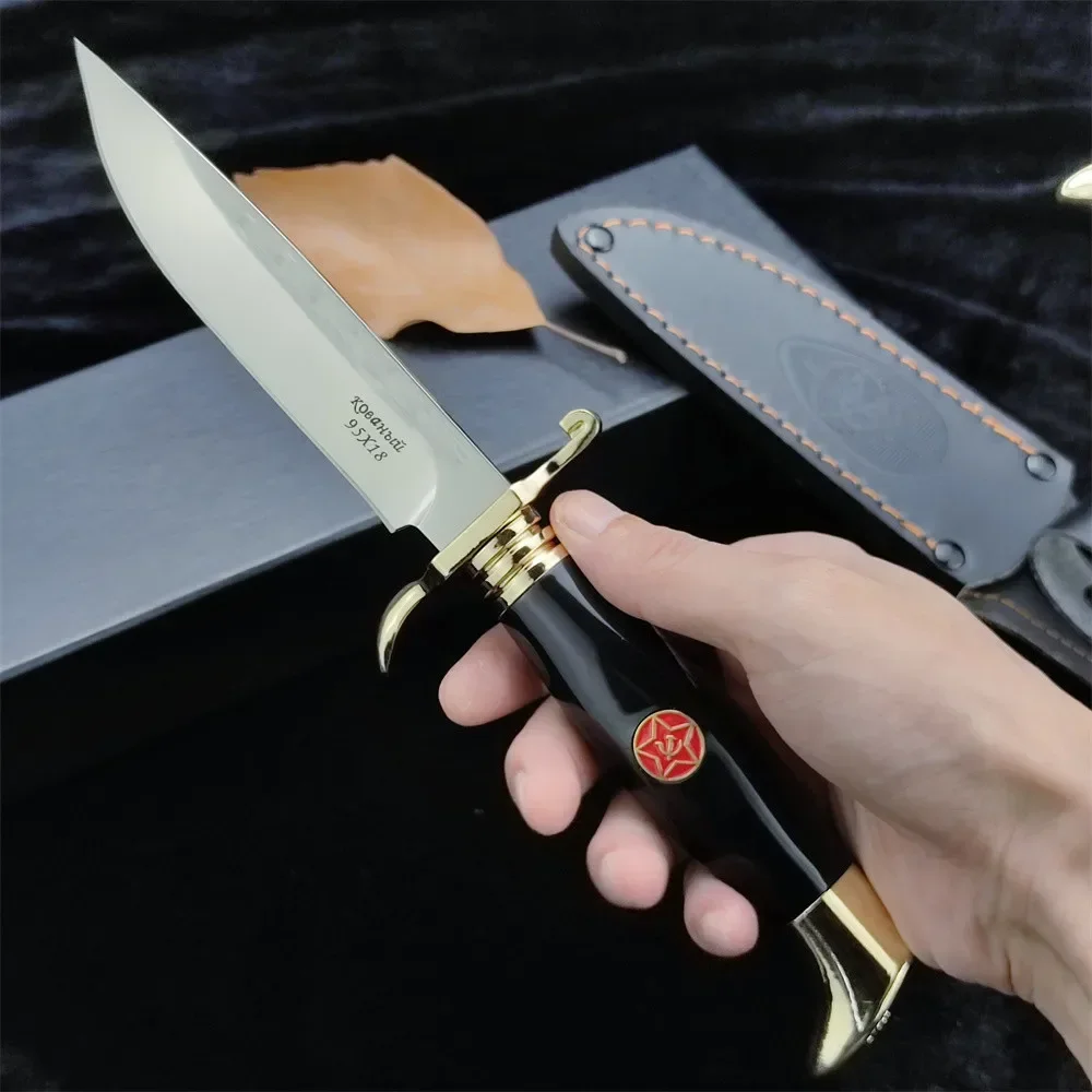 Russian-Finka-NKVD-Fixed-Blade-Knife-440C-Satin-Blade-Stainless-Steel ...