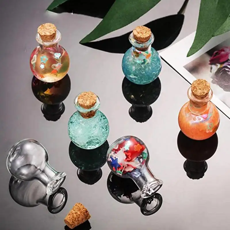 Mini-botella-de-deseos-de-vidrio-con-tap-n-de-corcho-delicado-de-madera ...