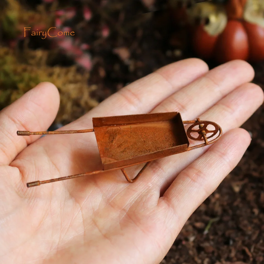 Fairy-Garden-Miniatures-Mini-Wheelbarrow-Rusty-Metal-Miniature-Garden ...