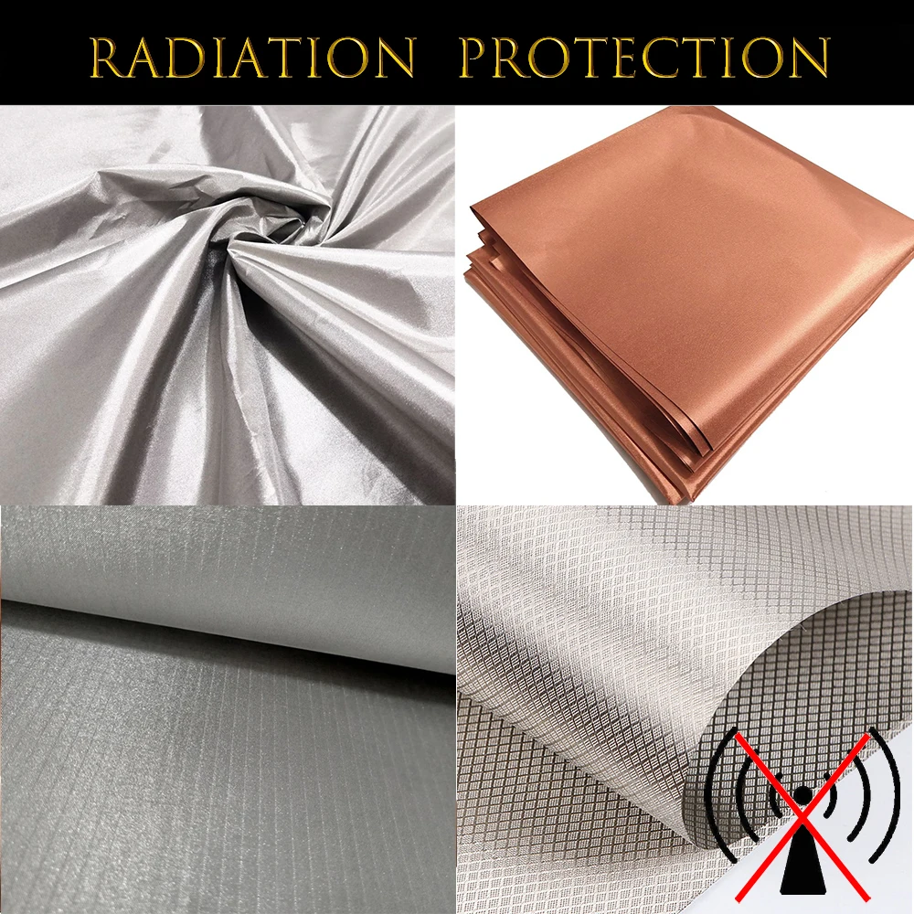 4-PCS-Conductive-Copper-Plaid-Fabric-Shield-RFID-RF-EMF-Protection ...