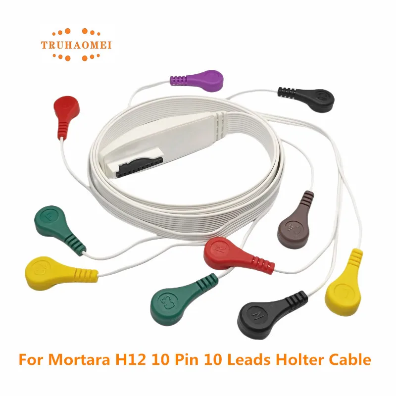 Holter Cable For Mortara Holter Recorder H12 H12+ X12 X12+ ECG Cable 10 ...