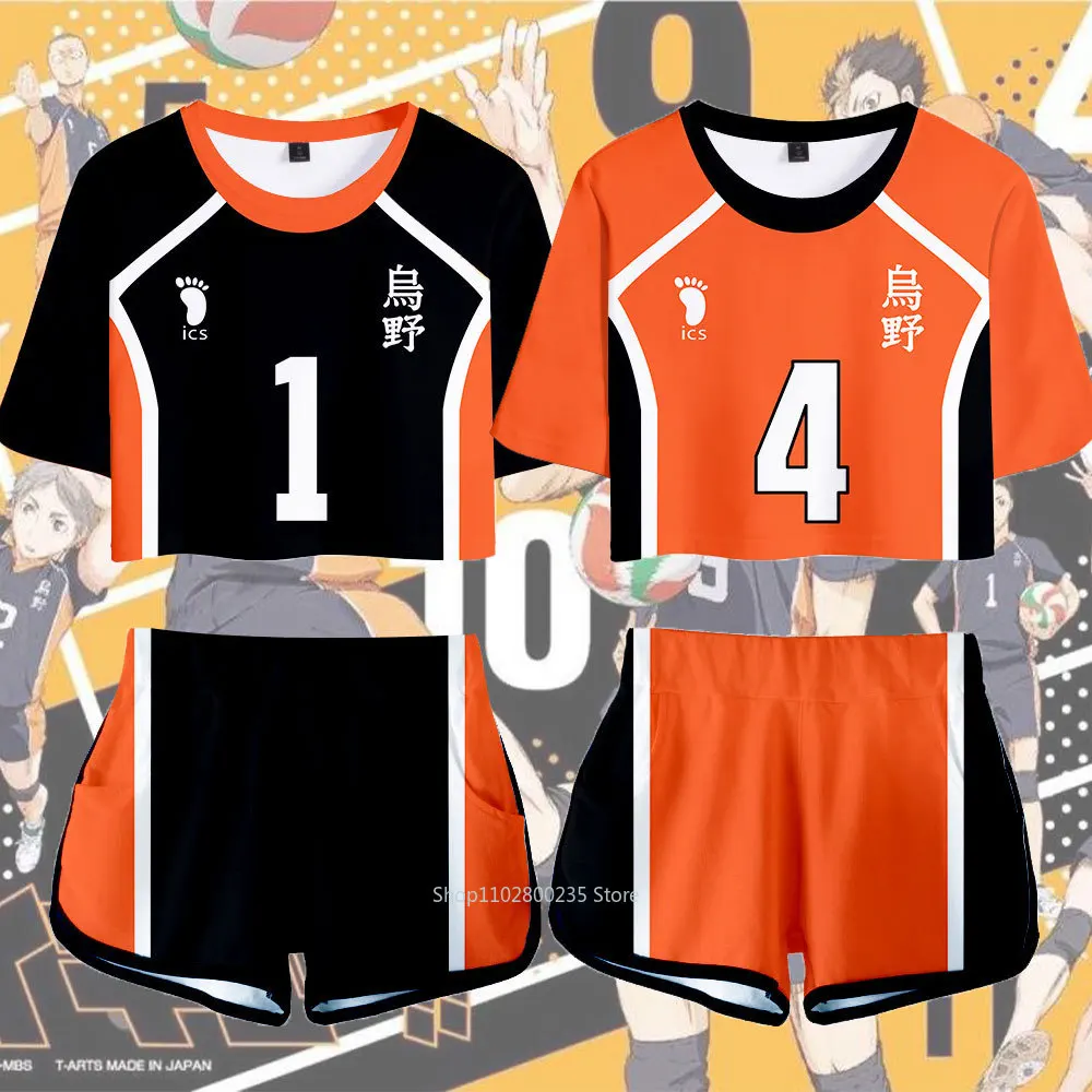 Anime-Haikyuu-T-Shirt-Shorts-Nekoma-High-School-Cosplay-Costume ...