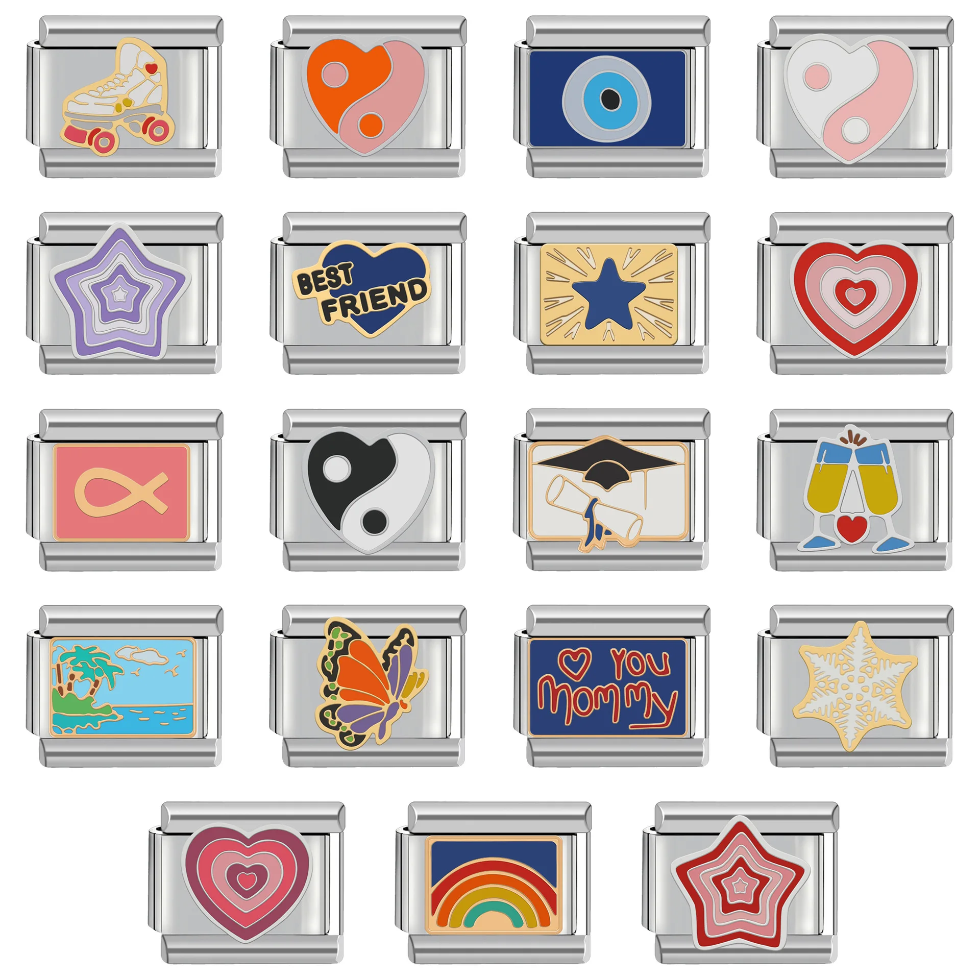 DAVINI-1pc-Stainless-Steel-Modular-Links-Italian-Charms-Bracelet-9mm ...