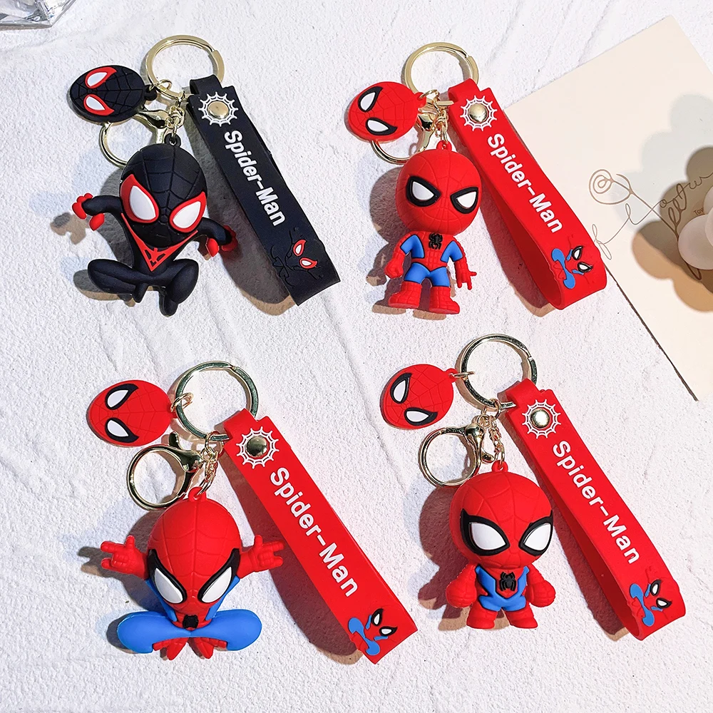 Marvel-Superhero-Spiderman-Cartoon-Keychains-Cute-Figure-Keyrins-for ...