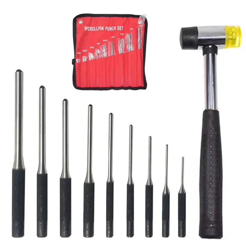 9pcs-Steel-Round-Head-Pins-Punch-Set-Adjuster-Punch-Hunting-Remover-Pin ...