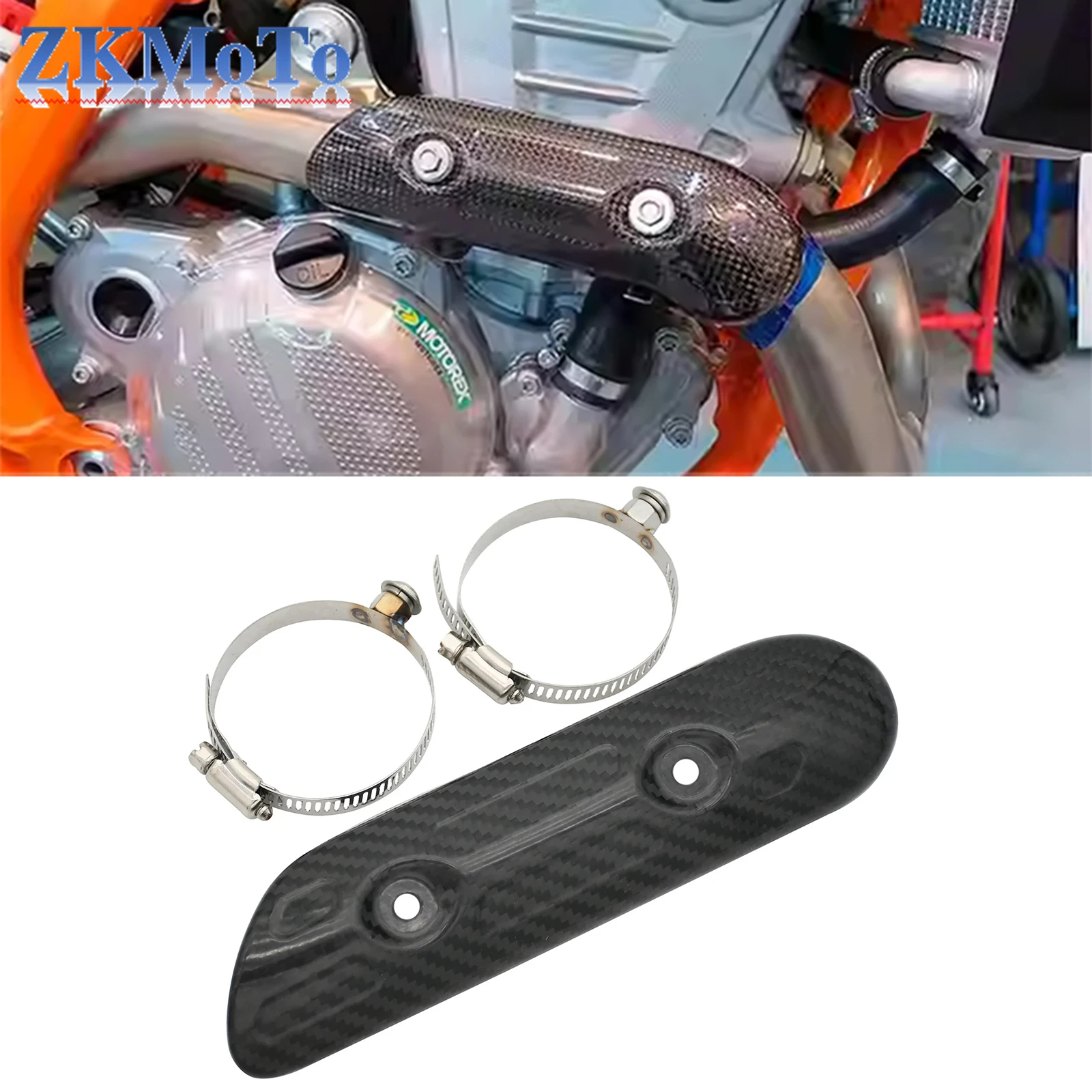 Motorcycle-Carbon-Fiber-Exhaust-Heat-Shield-Protector-Guard-Cover-For ...