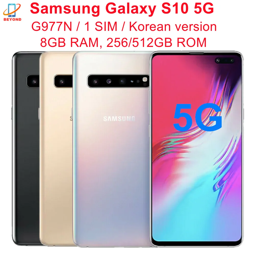 Samsung Galaxy S10 5G G977N 6.7" 8GB RAM 256/512GB ROM Octa Core NFC Exynos Original Unlocked