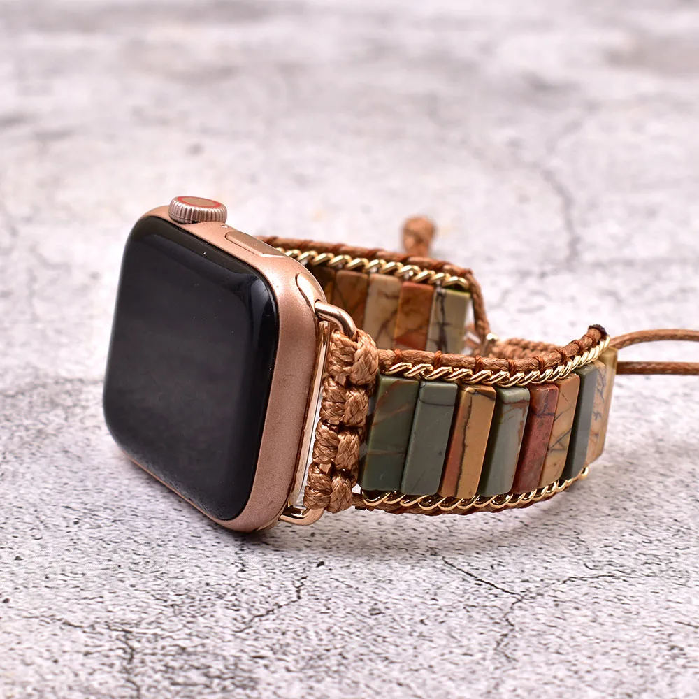 Correa de piedra Natural para Apple Watch, banda de 38mm/44mm, cuerda ...