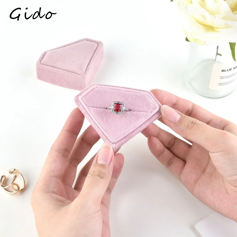 Velvet-Diamond-Shape-Ring-Box-Luxury-Flannel-Jewelry-Box-Ring-Box-Earr ...