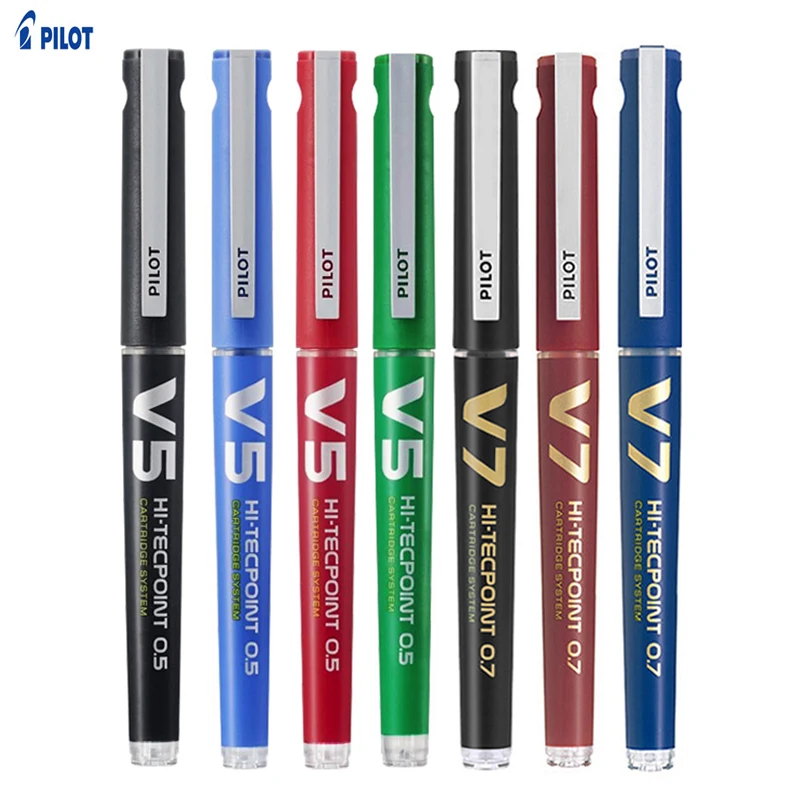 Pilot Hi-Tecpoint Refillable Liquid Ink Rollerball Pens, V5/V7 0.5mm/0 ...