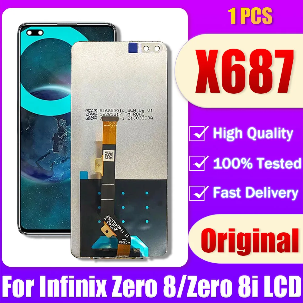 6.85" Original For Infinix Zero 8 X687 LCD Display Touch Screen ...
