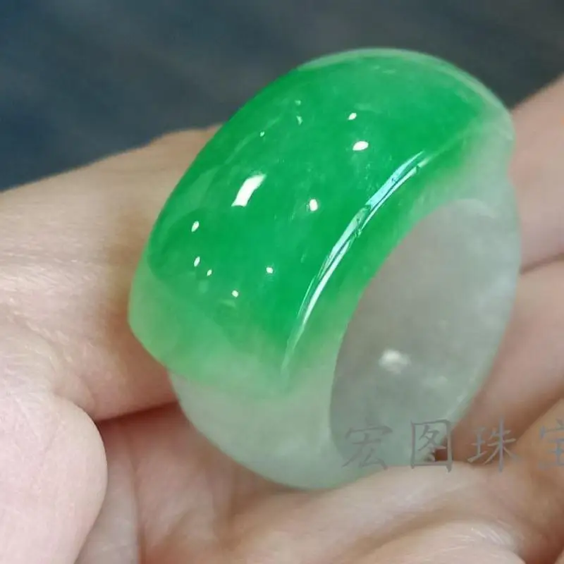 Anillo-de-jade-ta-100-Natural-para-hombre-y-mujer-sortija-de-Jade ...