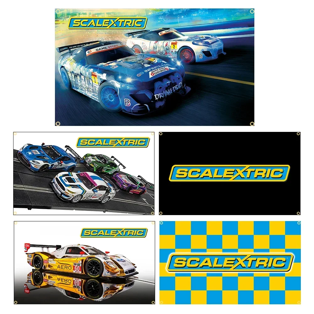 90X150cm Scalextrics Model Motor Racing Flag Polyester Printed Garage ...