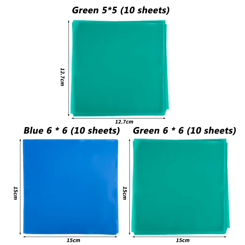 10pcs Dental Rubber Dam Sheet 6x6 5x5 Natural Latex Rubber Barrier Dams ...