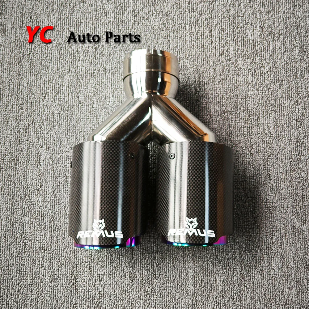 1-Piece-Purple-REMUS-Universal-Exhaust-Gloss-Carbon-Fiber-Dual-Tip ...