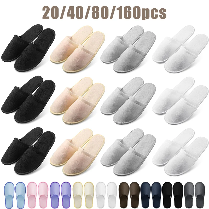 20-160-Pairs-Disposable-Slippers-Hotel-Spa-Slippers-for-Men-Woman ...