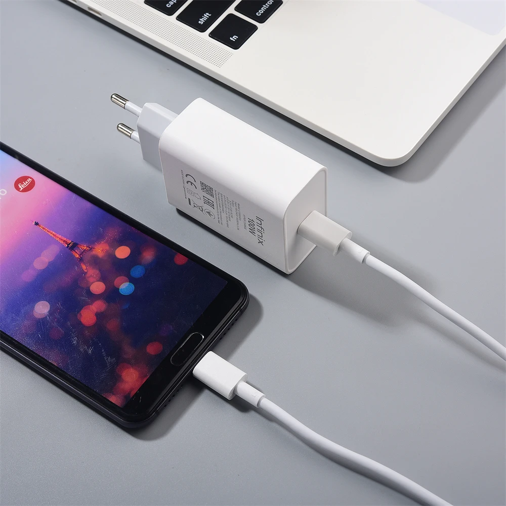 Infinix 100W Super Fast Charge Power Adapter 1M 6A PD USB C Cable For ...