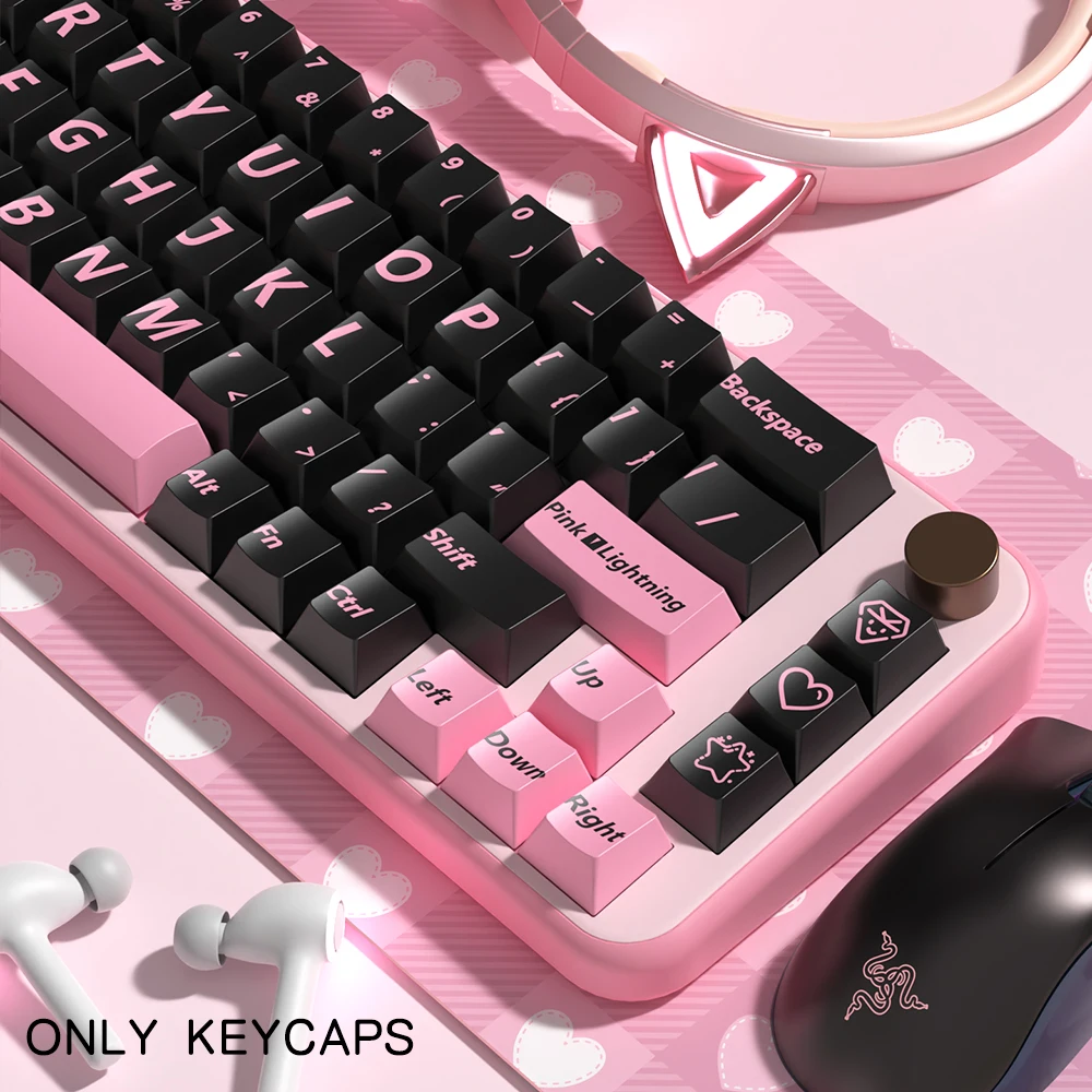 black-Keycaps-Cherry-Profile-Key-cap-For-GMK-TomatoCaps-Pink-Lightning ...