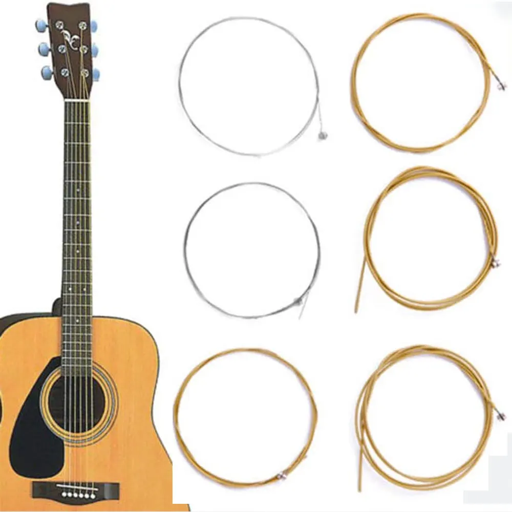 Acoustic-guitar-strings-6-pcs-set-pure-copper-strings-1-6-for-acoustic ...