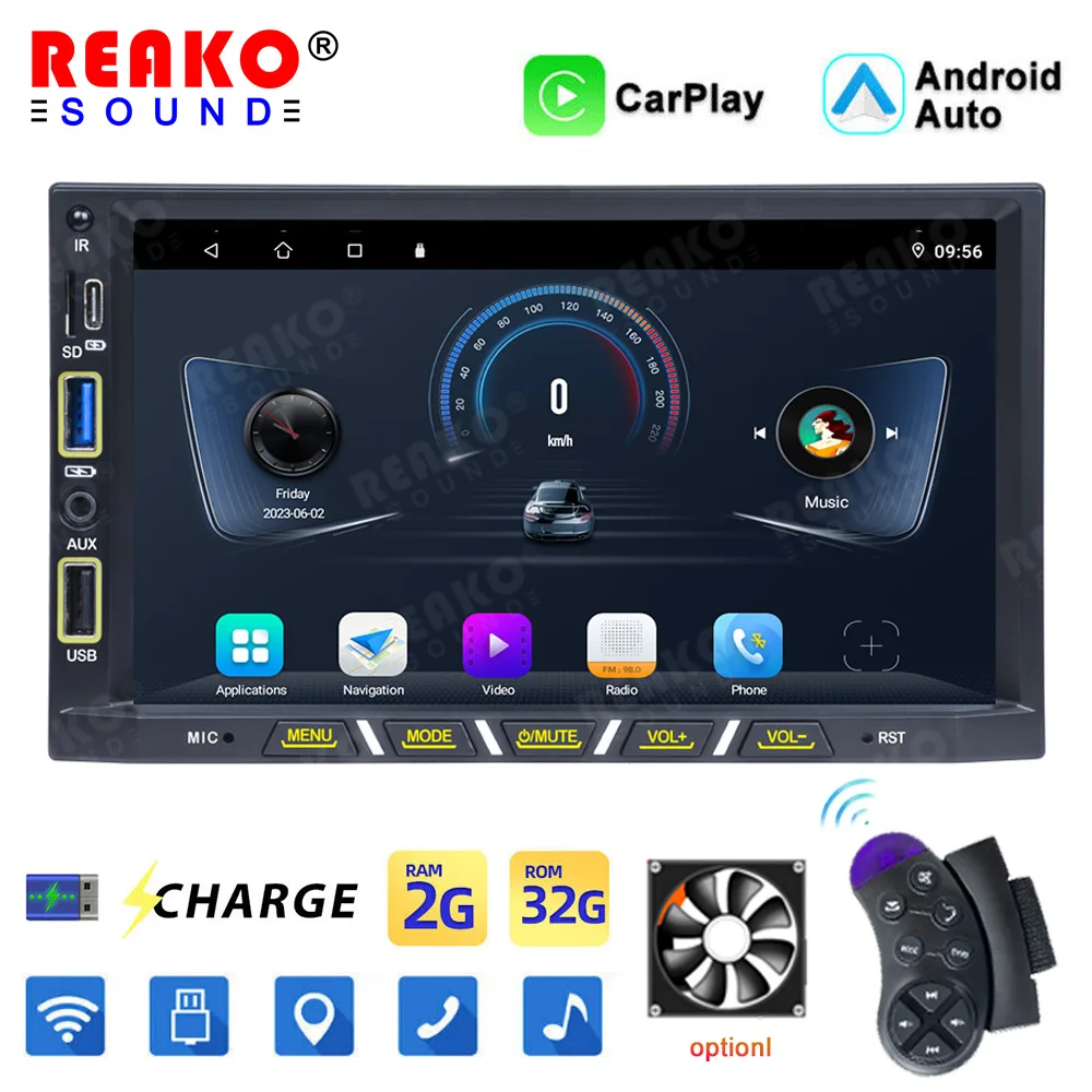 REAKOSOUND-7-Inch-Android-12-Car-Radio-CarPlay-Universal-Car-With-Gps ...