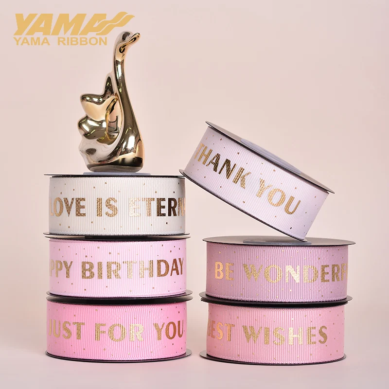 YAMA-Grosgrain-Ribbon-with-Blessing-Words-Printed-Ribbons-Wedding-Party ...