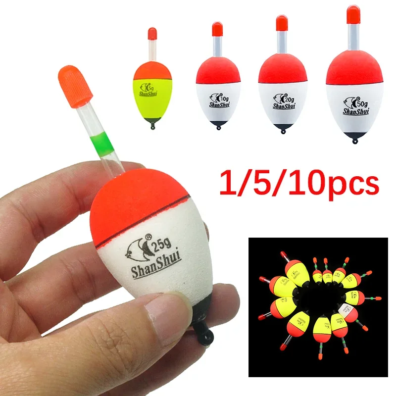 10Pcs-EVA-Luminous-Fishing-Night-Float-Light-Stick-Foam-Plastic-Bobber ...