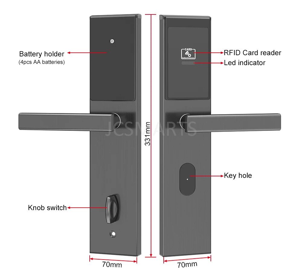 6068 Mortise Anti-thieft Electronic Hotel Door Lock with RFID Card ...