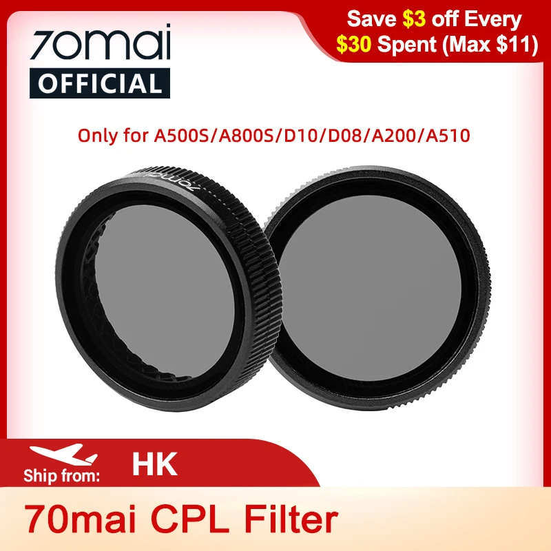 Original 70mai CPL Filter Only for 70mai Dash Cam 70mai Car DVR A500S ...