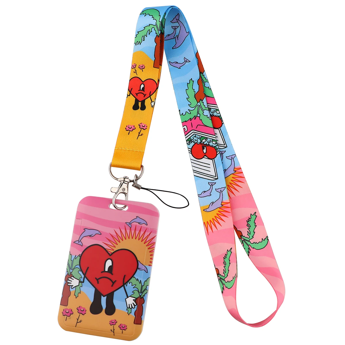 Cute-Heart-Lanyard-Keychain-For-Car-Keys-Keyrings-Student-Campus-ID ...