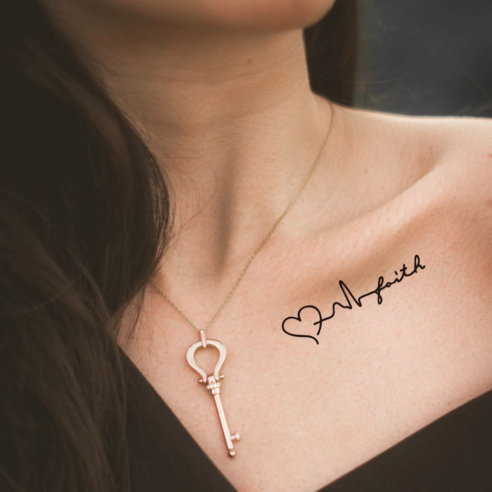 Flash Once Body Art Gift Flash Once Temporary Glue Tattoo - "Heart Beat ...