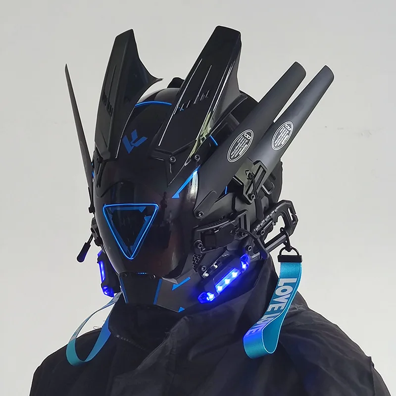 CyberPunk-Mask-M-Clasp-Night-City-LED-Festival-White-Armoured-Cosplay ...