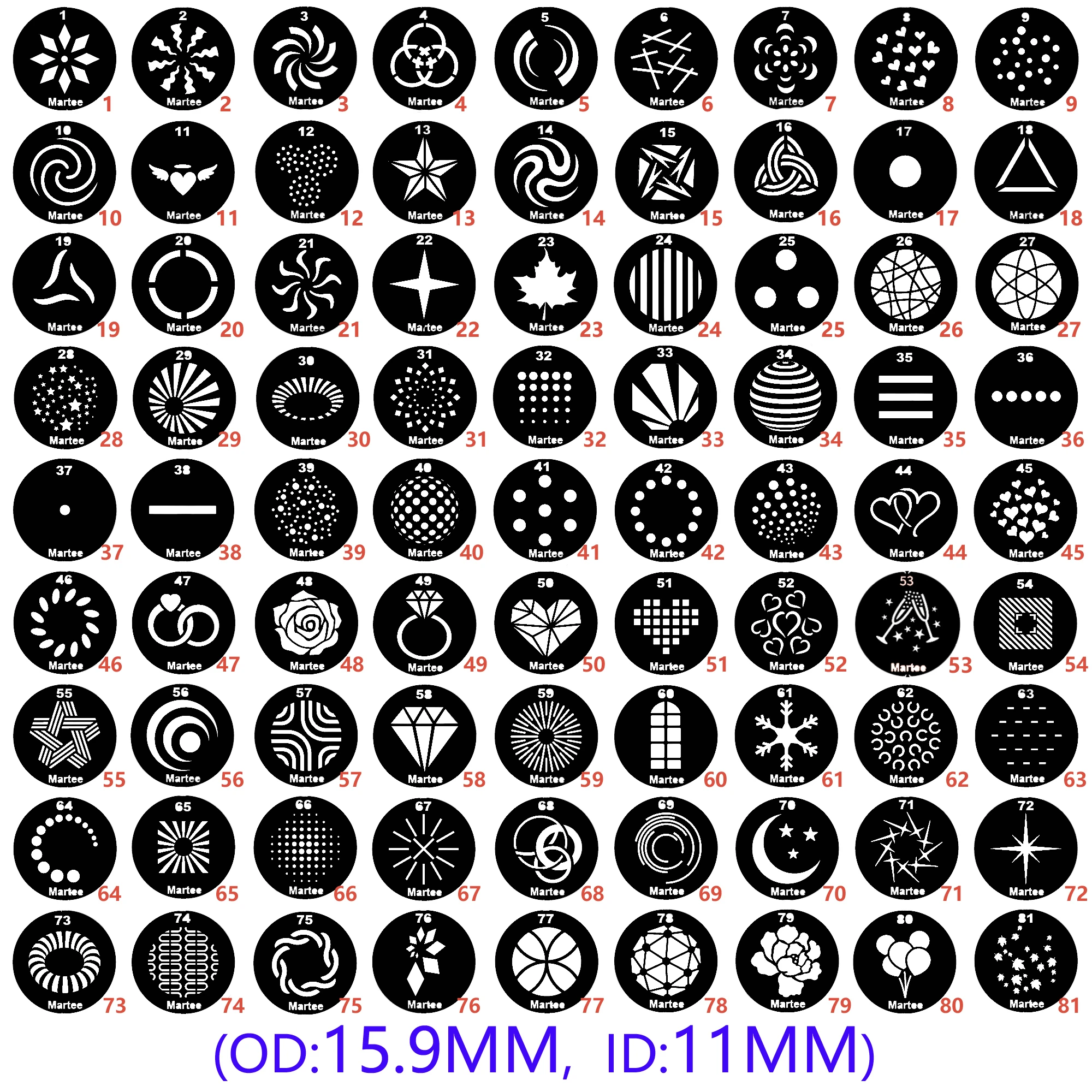 OD 15.9mm LED Rotating Gobo Wheel Plus CTO Color Mixing XR 330/350/440 ...