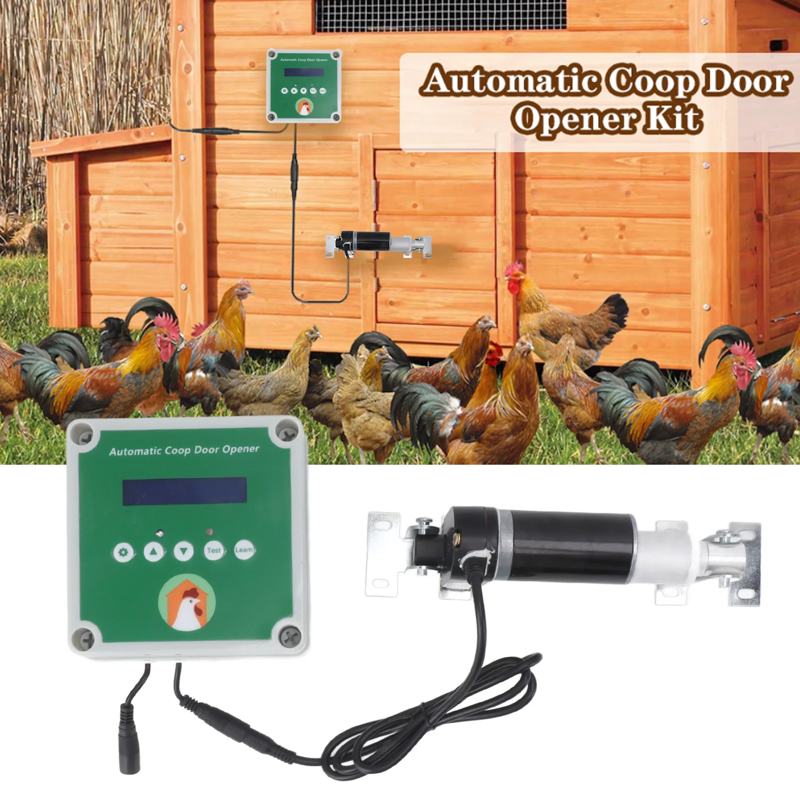 Automatic Chicken Coop Door,timer Actuators Electric Poultry House Door ...