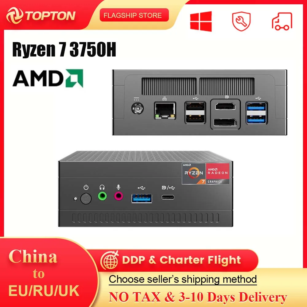 Topton Amd-mini Pc Ryzen 7 2700u 5 3550h Athlon 3150u, Vega Graphic 2 * Ddr4 M.2 Nvme Ssd, 3x4k ...