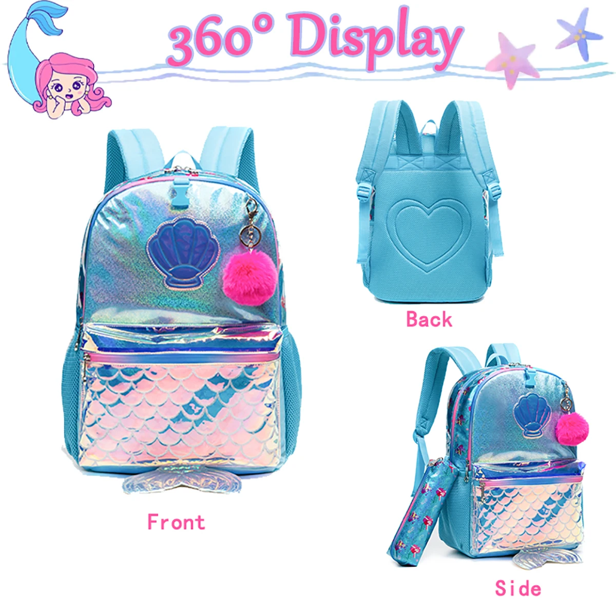 Mermaid-Backpack-for-Girl-Primary-School-Children-s-School-Backpacks ...