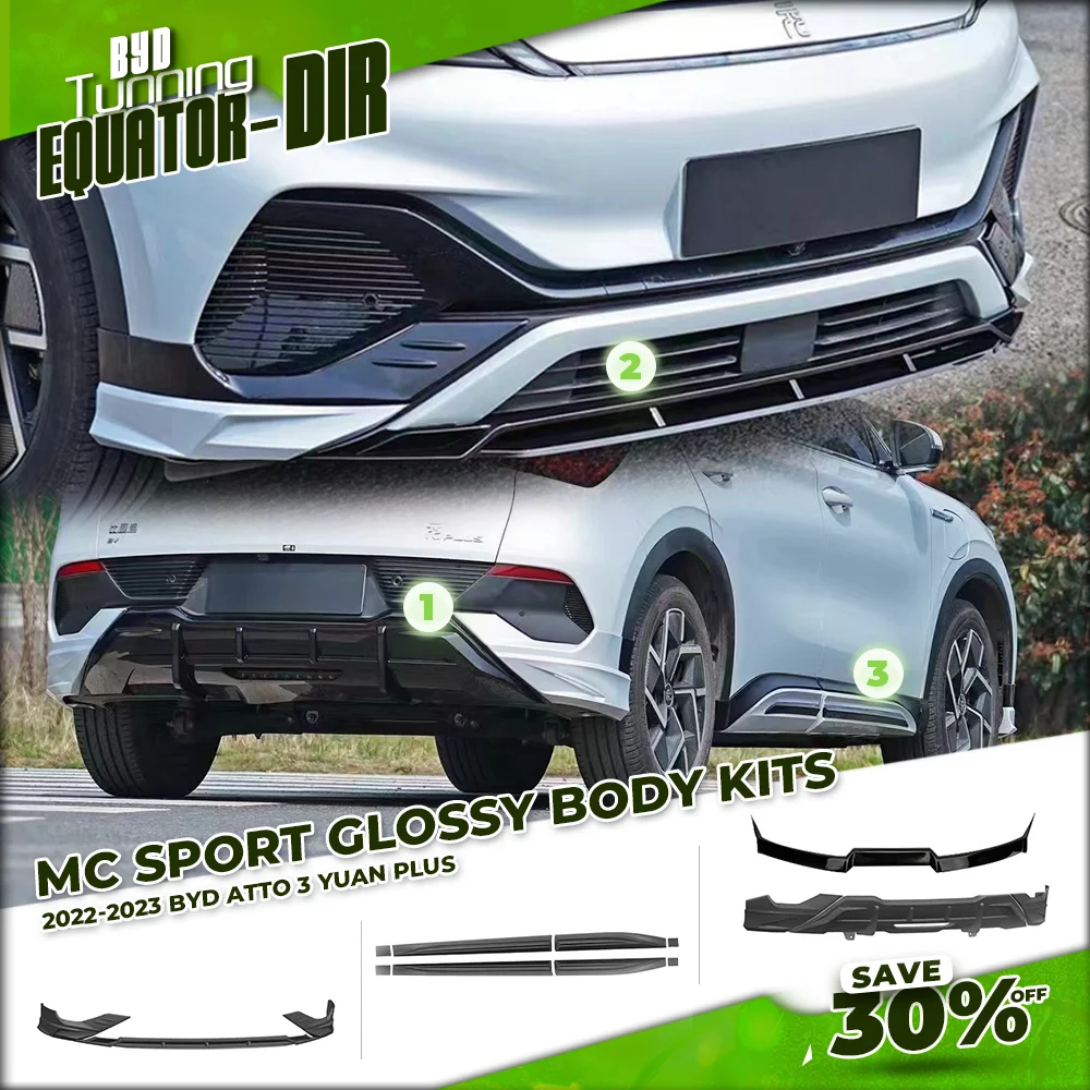 MC Body Kits For BYD Atto 3 Yuan Plus 2022-2023 Front Bumper Lip Rear ...